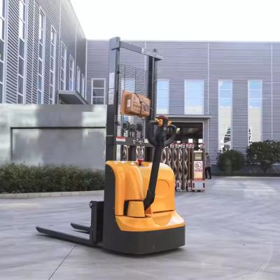 China Full Electric Pallet Stacker 2000kg 3000mm Capacity Loading Hydraulic Walking Forklift With Charging Battery for sale