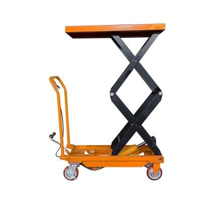China Custom Movable Manual Hydraulic Lifting Scissors Platform 1000mm 800kg Hydraulic Lift Hand Manual Lift Tables for sale