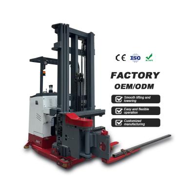 China Chinese Factory Three Way Electric Forklift Stacker 1500kg 7m 9m All Electric Hydraulic Pallet Forward Forklift Truck for sale