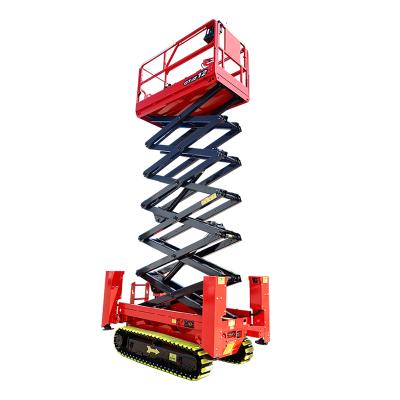 China Automatic Electric Track Crawler Lifting Platform 6m 8m 10m Electric Hydraulic Self Propelled Mobile Aerial Work Scissor Lifting Platforms for sale