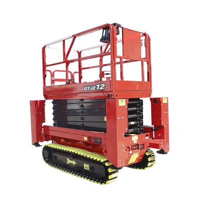 China Aerial Working Hydraulic Crawler Mobile Scissor Lift Factory Price 4m 6m 8m 10m 12m Electric All Terrain Scissor Lift Platform for sale