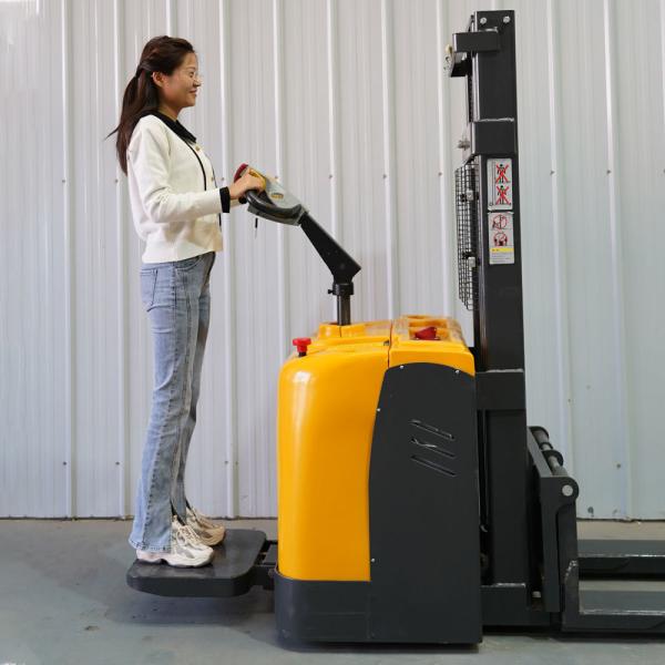 Quality Electric Hydraulic Pallet Stacker 1 Ton 2 Tons 3000kg Lifting Height Standing Type Electric Hydraulic Forklift Lift Electric Pallet Stacker for sale