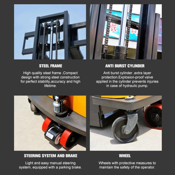 Quality Fully Electric Hydraulic Pallet Stacker New 1.5 Ton Capacity 2.5M & 3M Lifting for sale