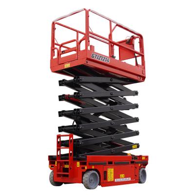 China Wheel Type Working Platform 200kg 230kg 450kg Mobile Self-propelled Aerial Scissor Lifting With 10m 12m 14m Lifting Platforms for sale
