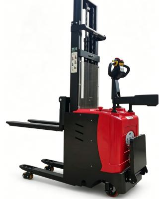 China 2T Double Pallet Lift Stand-on Electric Hydraulic Stacker 3m Lifting Full Electric Pallet Stacker For Factory Warehouse Cargo Handling for sale
