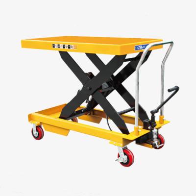 China Factory Low Price Hand Lifting Platform 500kg Manual Mobile Hydraulic Scissor Lift Tables Truck 800kg for sale