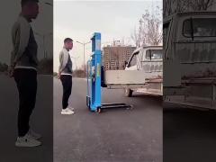 Cheap Price Self Loading Forklift Stacker With Remote Control 1000kg & 1600mm Portable Electric Pallet Stacker