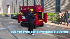 Self-propelled tracked type high altitude scissor lifting hydraulic working machines