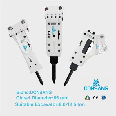 중국 800Bpm 굴삭기 유압 차단기 두꺼운 브래킷 20Mm 유압식 암석 차단기 끌 85Mm 폭 판매용