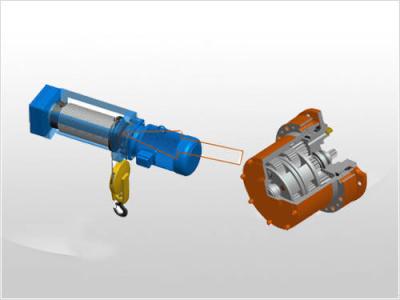 China electric wire rope hoist gearbox with Load capacity (1/2 rope) 3 ton for sale