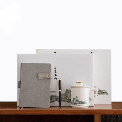 China High-end theekop en notitieboek Qianli Jiangshan zakelijke cadeaubon voor nieuwe jaren Te koop