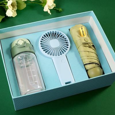 China Customized Graduated Straw Glass Small Fan and Sunny Umbrella Summer Event Essentials for sale