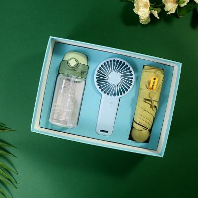 China Customized Graduated Straw Glass Small Fan and Sunny Umbrella Summer Event Essentials for sale