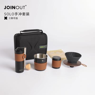 China Outdoor Portable Coffee Set with Hand Cranked Bean Grinder and Filter Cup Combination for sale