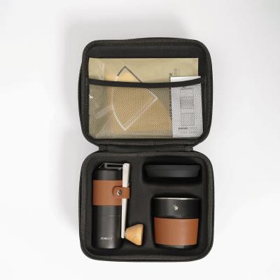 China Outdoor Portable Coffee Set with Hand Cranked Bean Grinder and Filter Cup Combination for sale