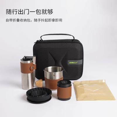 China Outdoor Portable Coffee Set with Hand Cranked Bean Grinder and Filter Cup Combination for sale