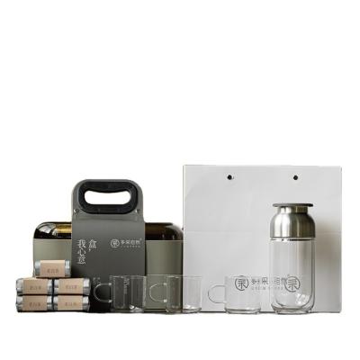 Chine 2016 Old White Tea 105g Thé en verre fait à la main 3 tasses Cadeau d'affaires sur mesure pour l'heure du thé à vendre