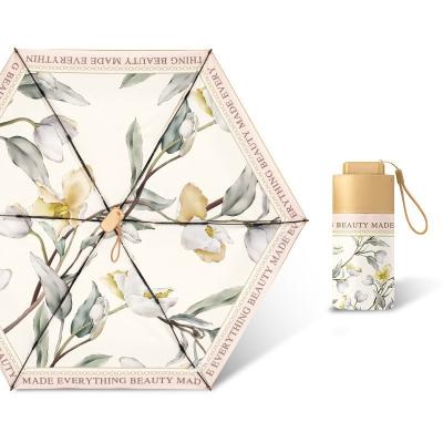 중국 휴대용 및 다채로운 실크 스크린 인쇄 60% 접힌 주머니 미니 접힌 태양 우산 판매용