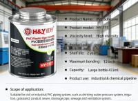China High Viscosity PVC Pipe Solvent Cement 12 inch Bonding Grey Adhesive for Industrial Pipeline for sale