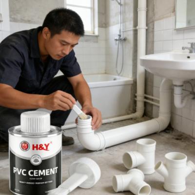 China High Strength PVC Cement Solvent Adhesive for Hot Water and Rainwater Pipes Fast Drying Strong Bonding 500g Net Weight Factory Direct Wholesale Price for sale