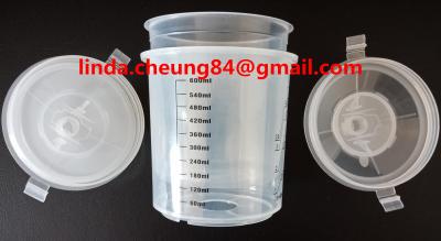 China good quality PP material clear color  spray gun paint mixing cup/inner cup and lids 125mic,190mic for sale