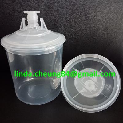 China clear PP spray gun paint mixing cup flexible PE  material inner cup 600ml inner cup/ lids set for sale