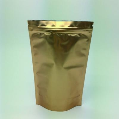China customed designed Golden printed aluminium foil zipper packaging bags for sale