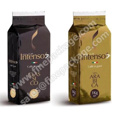 China High quality Flat bottom side gusset ziplock bag aluminium foil bag for coffee packaging with valve for sale