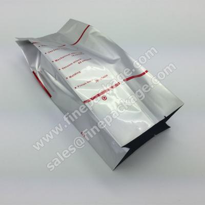 China Ground coffee bean aluminium foil packaging bags with valve for sale