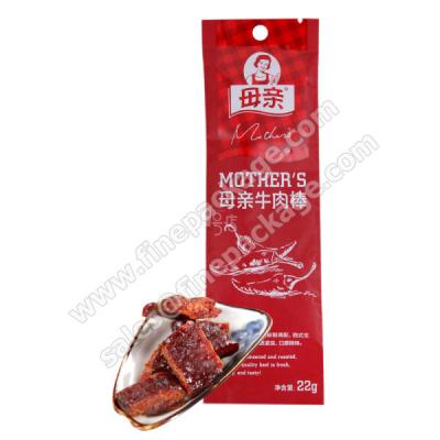 China Original beef jerky bars and strip vacuum bags with Euro slot and tear notch for sale