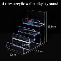 China Multi-functional Countertop Transparent 4 Tier Acrylic Wallet Display Stand for sale