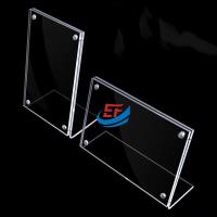 China Desktop L Shape High Transparency Magnetic Acrylic Photo Frame for sale
