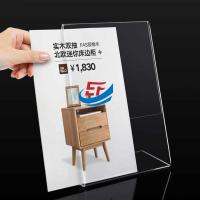 China L Shaped Slant Back Table Stand Transparent Acrylic Menu Display Holder for sale