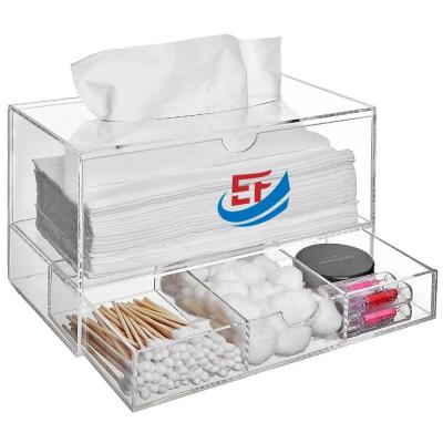 China Hotel & Restaurant Supplies Acrylic Toilet Paper Holder Desktop Crystal Plastic Tissue Box for sale