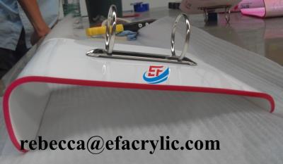 China Unique Design Desktop White Acrylic Calendar Holder With Two Circles for sale