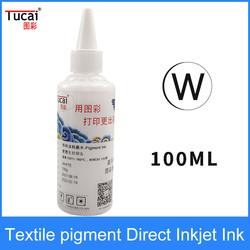 China 1000ml DTG tinta de pigmento Tinta de impressora de tecidos de vestuário de tecido branco para Epson Dx6 Dx7 Dx9 à venda