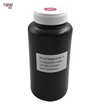 China Lage geur en glad drukken Industriële kop zachte UV-inkt voor Seiko/Konica/Toshiba/Ricoh G5/G6 voor leer/PVC/wandpapier Te koop