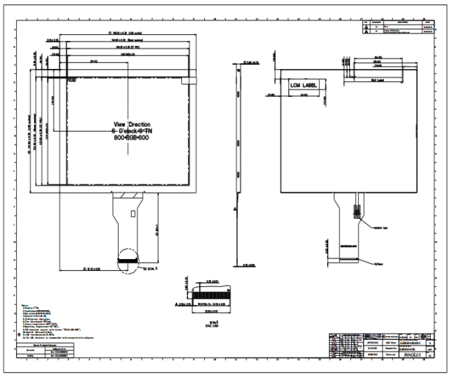 HC101IPA0025-A16 10.1 Inch TFT LCD panel with 40pin LVDS Interface for Temperature Sensitive Equipment 1