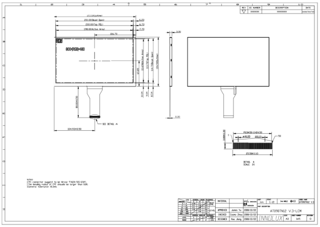 HC101IPA0025-A16 10.1 Inch TFT LCD panel with 40pin LVDS Interface for Temperature Sensitive Equipment 1