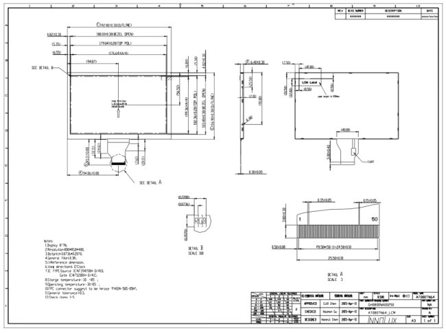 HC101IPA0025-A16 10.1 Inch TFT LCD panel with 40pin LVDS Interface for Temperature Sensitive Equipment 1