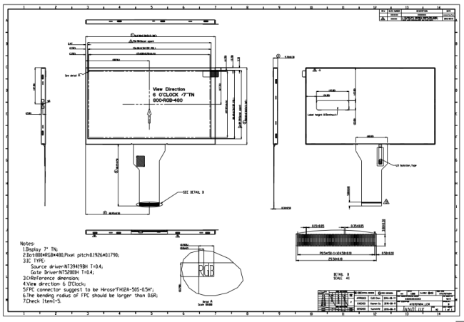 HC101IPA0025-A16 10.1 Inch TFT LCD panel with 40pin LVDS Interface for Temperature Sensitive Equipment 1