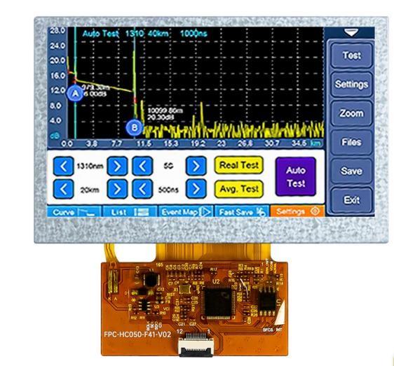 300cd/M2 5인치 LCD 터치 스크린 12핀 SPI 인터페이스와 함께 TFT LCD 패널