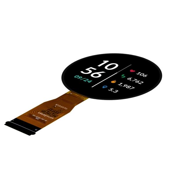 1Modulo di visualizzazione LCD TFT rotondo da.77 pollici 30 pin Interfaccia MIPI per pulsanti di controllo