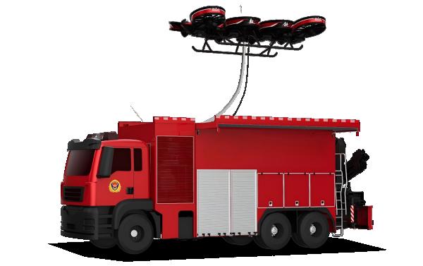 Quality 8-Ducted Fan Tethered Firefighting UAV with 30L/s High Flow Fire Suppression, 6h Non-Stop Operation, and Low Lifecycle O&M Cost for sale