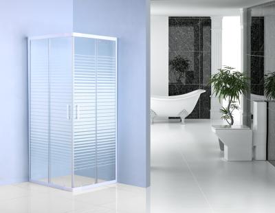 China Stripe Pattern Glass Bathroom Shower Enclosures 185cm Height  For Hotel for sale