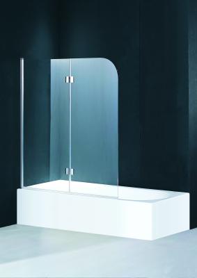 China Toughened Glass Bathtub Shower Screen Folding With Bright Zinc Alloy Hinges for sale