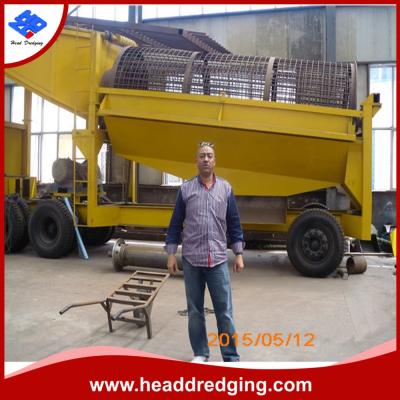 China Head Dredging Gasoline Engine Powered Mini Alluvial Gold Washing Trommel for sale