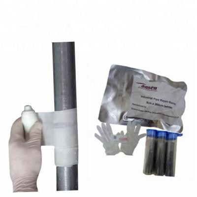 China fiberglass pipe repair bandage underground black pipe wrap tape repairing rubber water pipe bandage for sale