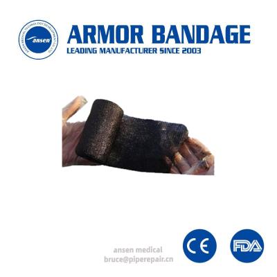 China Industrial Repair Bandage Armored Cast Wrap Fiber Tape Pressure Resistant Pipe Repair Tape Wrap for sale