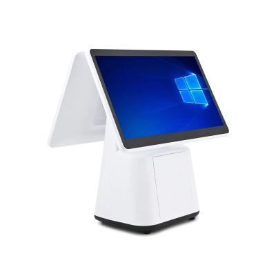 China Portable Dual Monitor POS 15.6 Inch Integrated POS System Black for sale